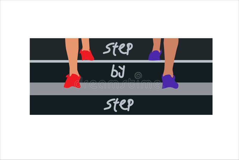 Step by Step Uplift Theme Stock Illustration. Stock Vector ...