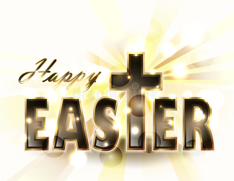 Happy Easter Greeting Card with Cross, Vector Stock Vector ...