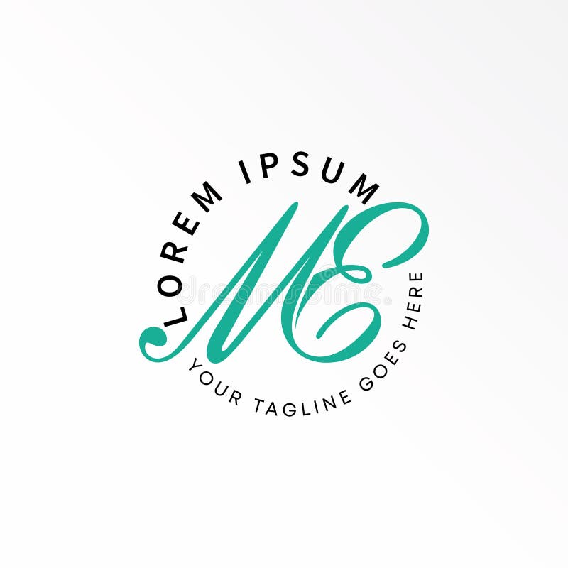 Letter ME Script Font in Connected Logo Design Abstract Concept Vector ...
