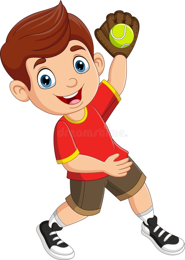 Cartoon Boy Hitting Baseball Stock Illustrations – 184 Cartoon Boy ...