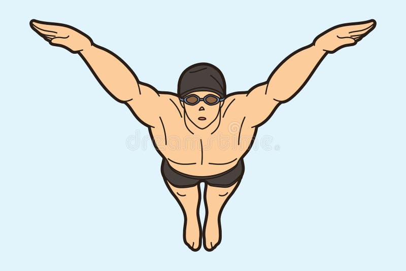 Swimming Sport Swimmer Action Cartoon Graphic Vector Stock Vector ...