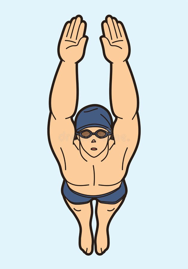 Swimming Sport Swimmer Action Cartoon Graphic Vector Stock Vector ...