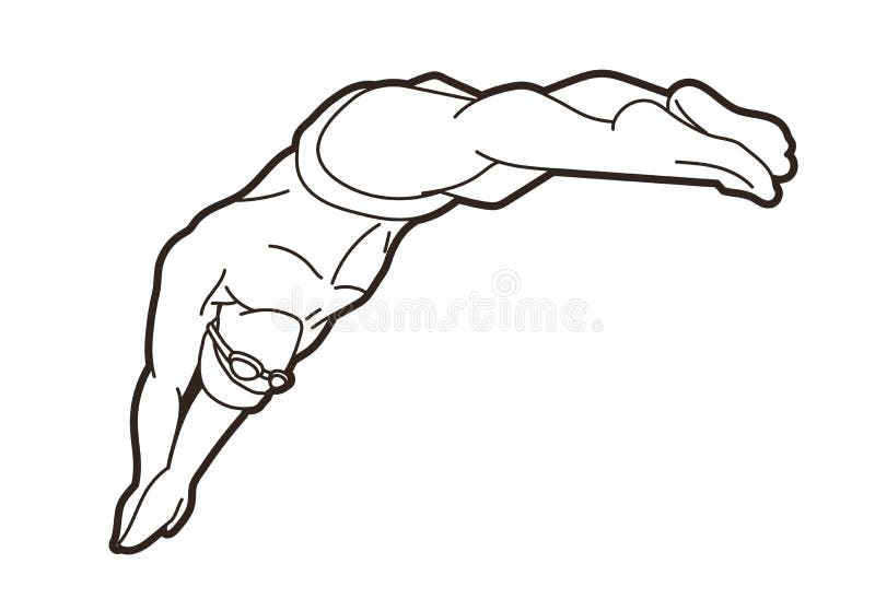 Swimming Sport Swimmer Action Cartoon Graphic Vector Stock Vector ...