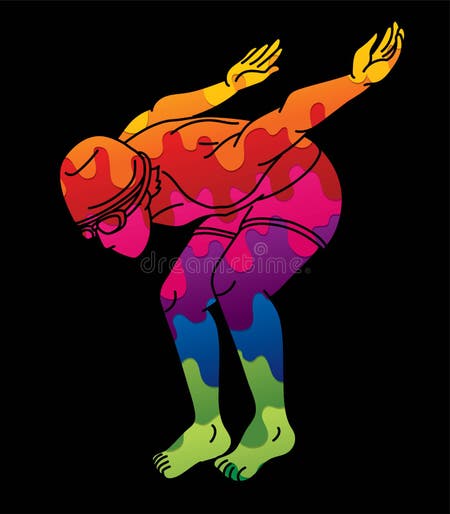 Swimming Sport Swimmer Action Cartoon Graphic Vector Stock Vector ...