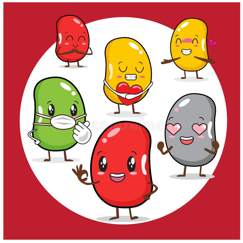 Illustration Vector Cartoon Character Bean Stock Vector - Illustration ...