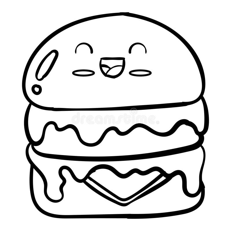 Cute Burger Cartoon Vector Character Stock Vector - Illustration of ...
