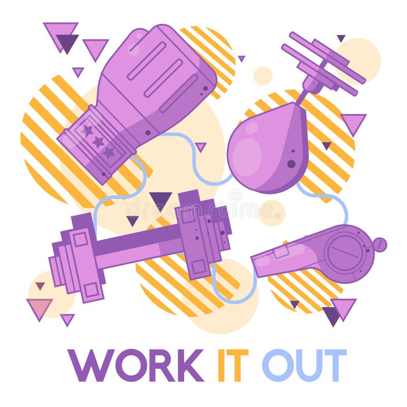 Everyday Objects Work it Out Stock Vector - Illustration of background ...