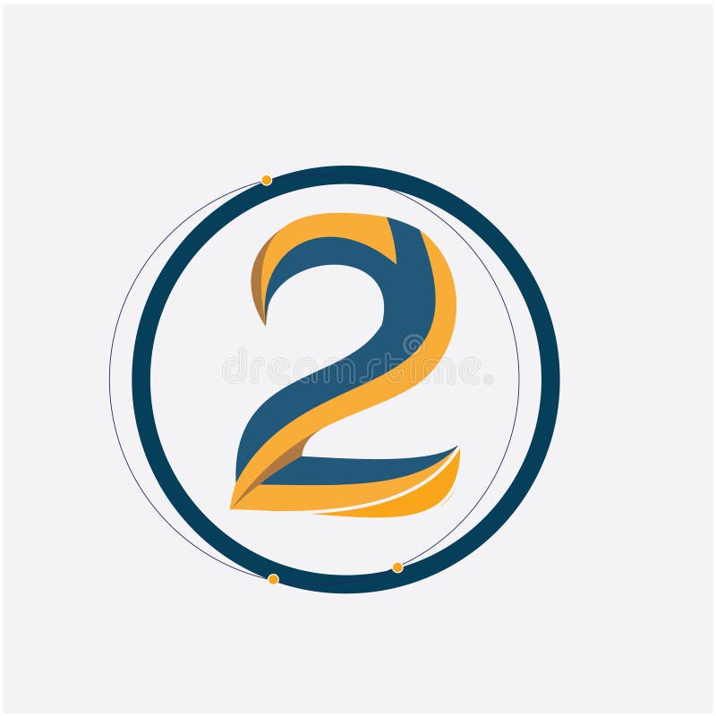 Blue Yellow Vector Number Two Logo Stock Vector - Illustration of ...