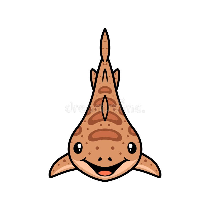 Cute Tiger Shark Cartoon Swimming Stock Vector - Illustration of flat ...