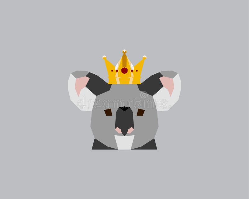 Koala King Low Polygon Design Stock Vector - Illustration of animal ...