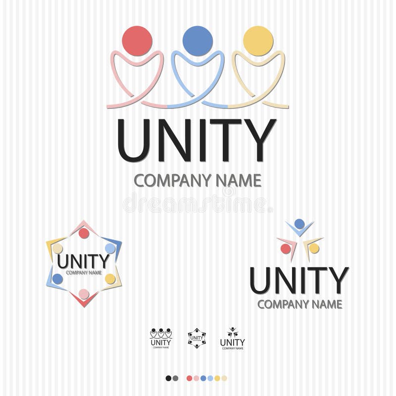 Unity and Team Work Logo Set - Vector Stock Vector - Illustration of ...