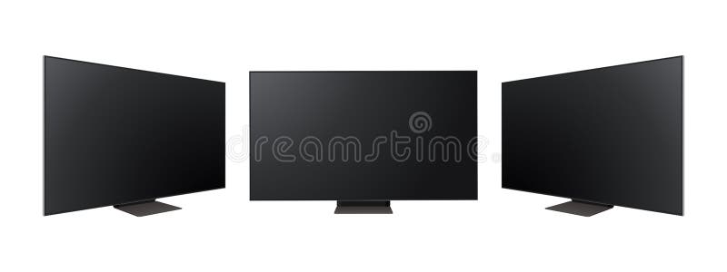 Modern Wide TV Screens, Front and Side View Stock Vector - Illustration ...