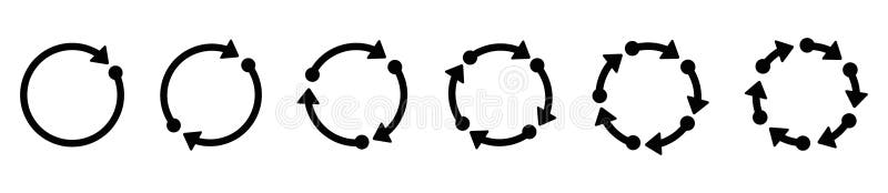 Circle Arrows Icon Set. Vector Illustration Round Reload Sign Stock ...