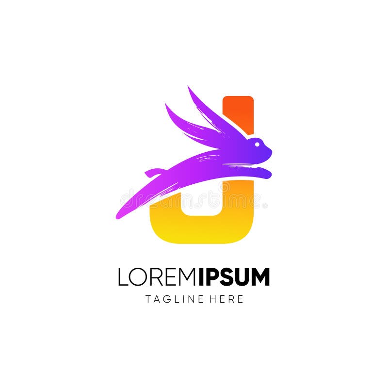 Letter J Initial Rabbit Logo Design Vector Icon Graphic Stock Vector ...