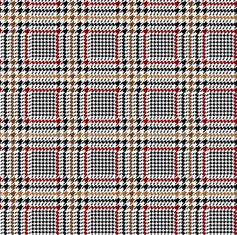 Black, Brown and Red Houndstooth Plaid Pattern Fabric Swatch. Stock ...