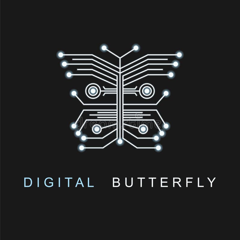 Digital Butterfly is Glowing Technology - Vector Stock Vector ...