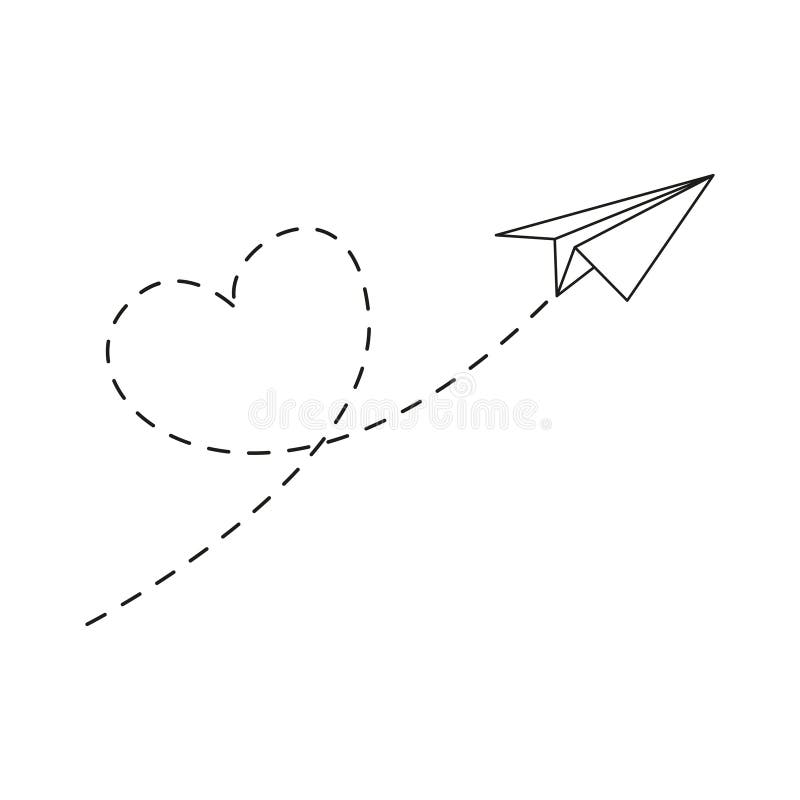 Paper Airplane Continuous One Line Drawing. Sending Message Linear Fold ...