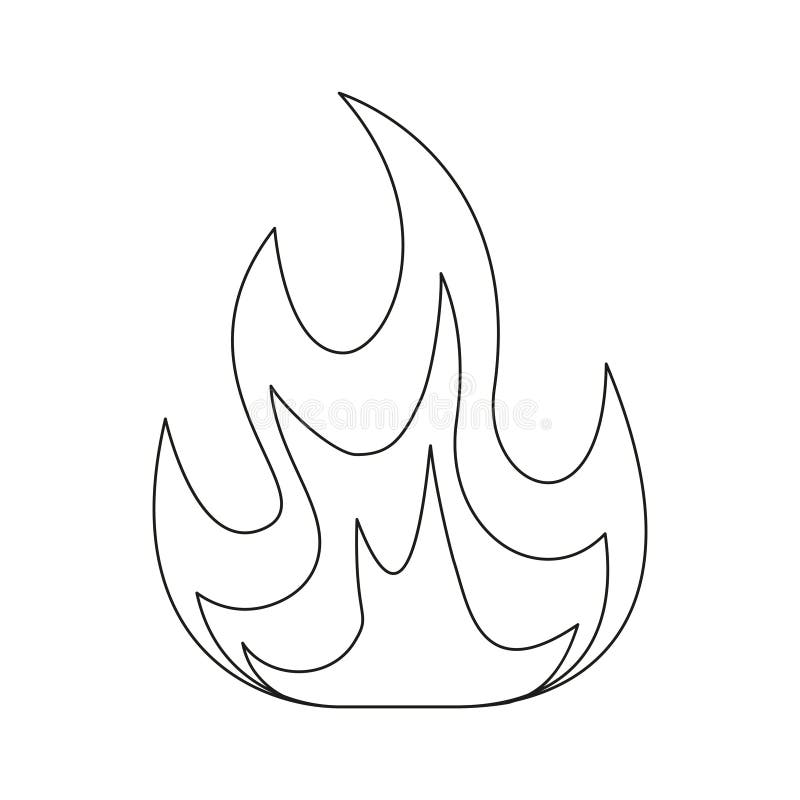 Fire Line Symbol. Fire Flame Outline Shape. Warning Linear Sign Stock ...