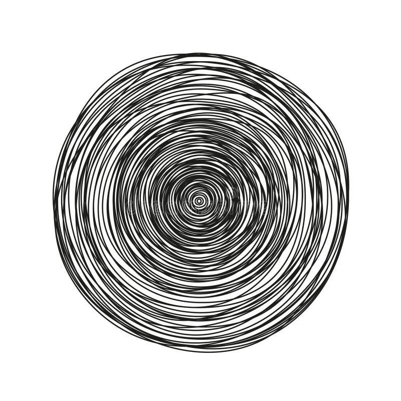 Chaotic Line Circle. Minimalism Linear Art Sketch Circular Symbol Stock ...