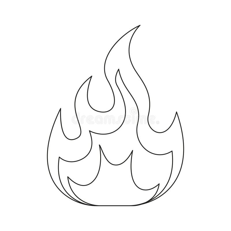 Fire Line Symbol. Fire Flame Outline Shape Stock Illustration ...