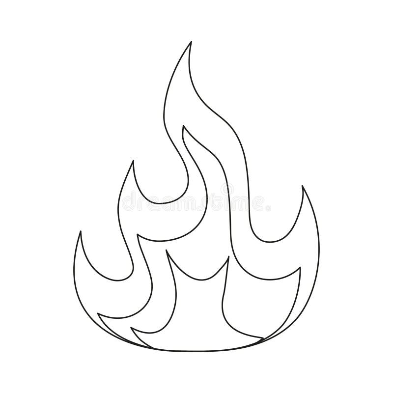 Fire Line Symbol. Fire Flame Outline Shape Stock Illustration ...