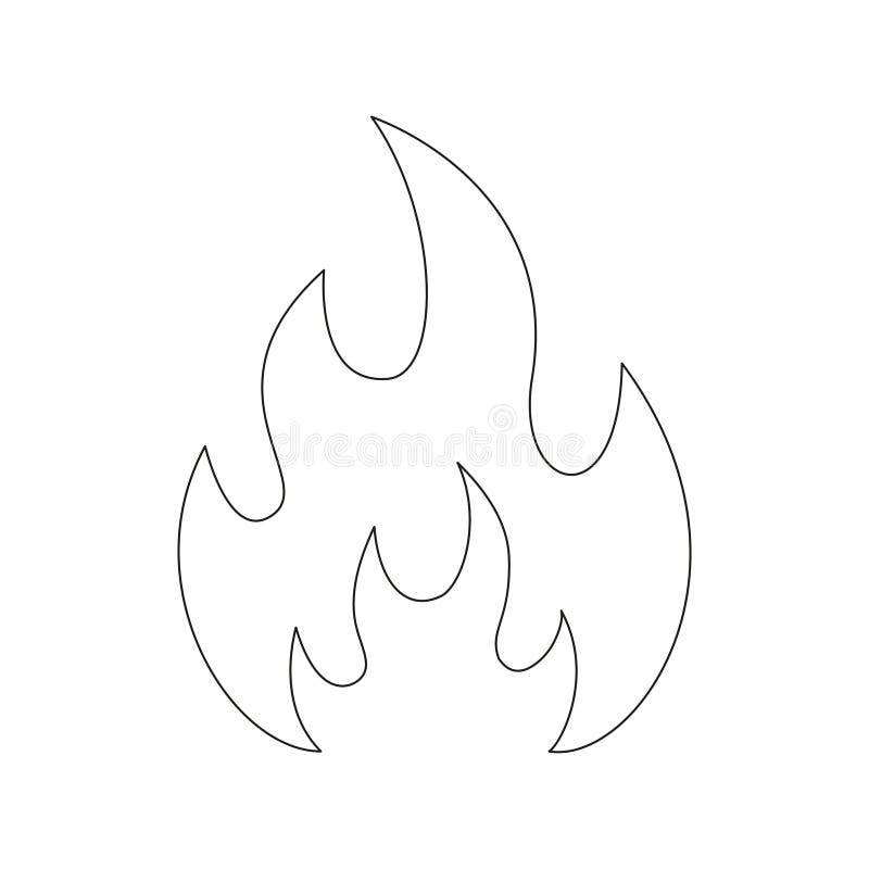 Fire Line Symbol. Fire Flame Outline Shape. Warning Linear Sign Stock ...