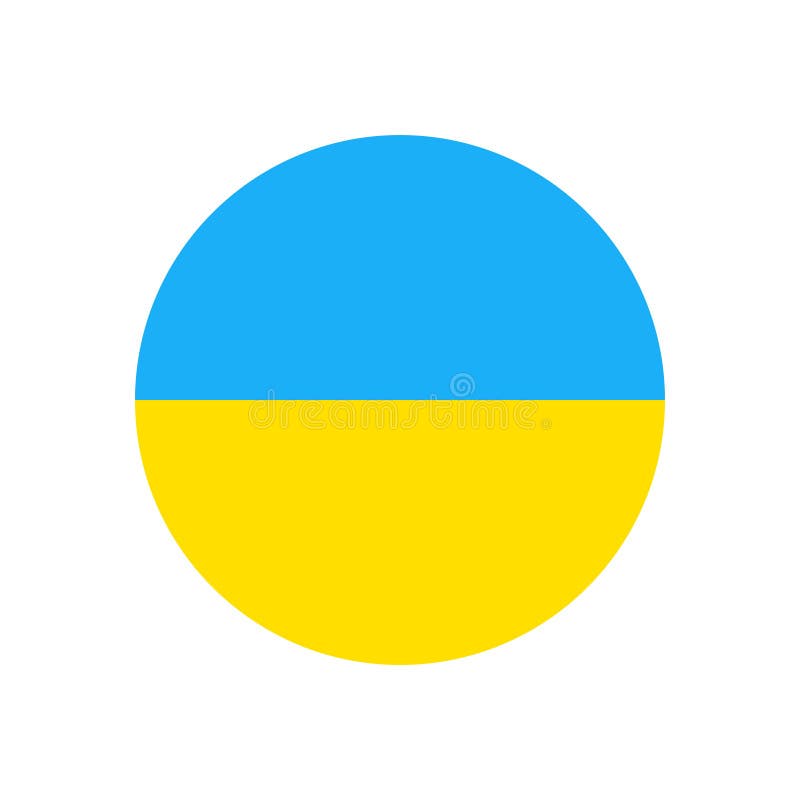 Ukrainian Round Flag. National Ukraine Circular Flag Icon Stock Vector ...