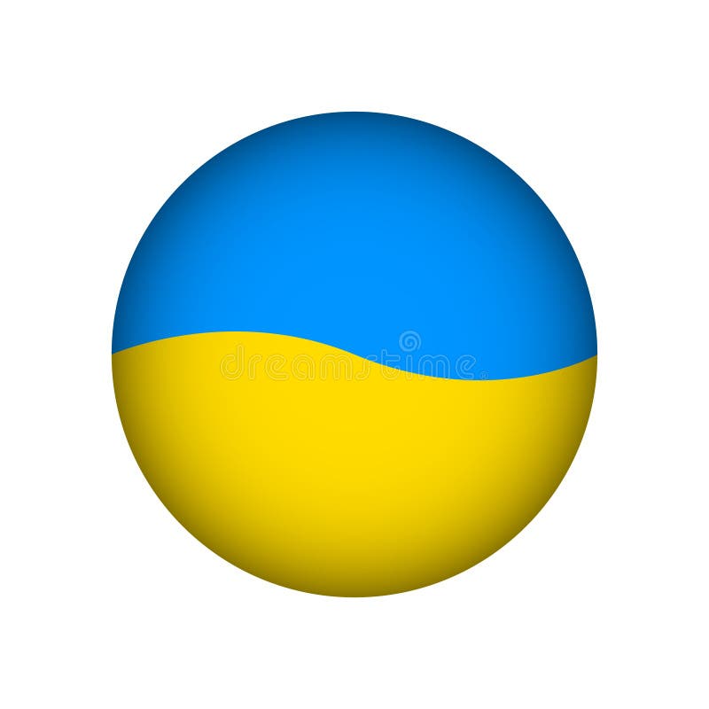 Ukrainian Round Flag. National Ukraine Circular Flag Icon Stock Vector ...