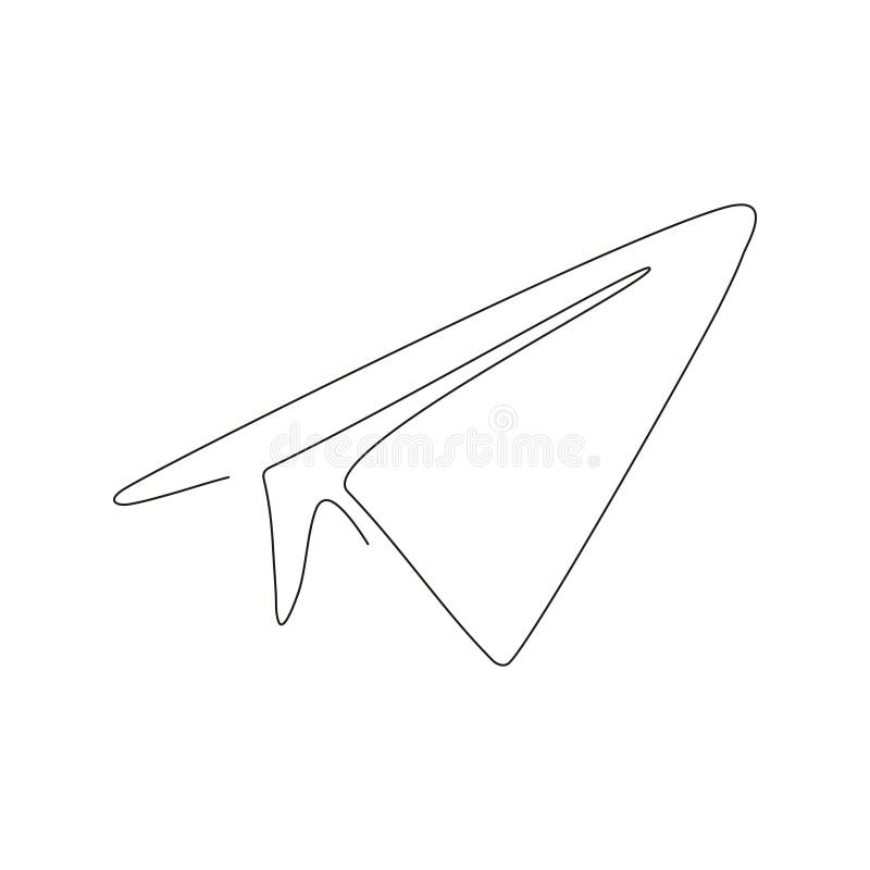 Paper Airplane Continuous One Line Drawing. Sending Message Linear Fold ...