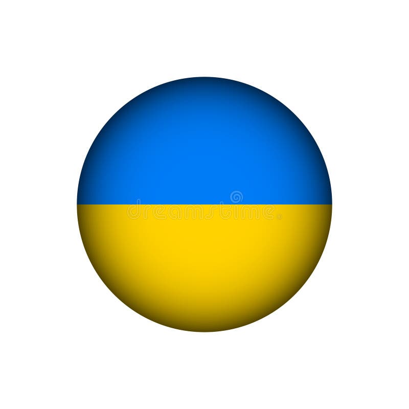 Ukrainian Round Flag. National Ukraine Circular Flag Icon Stock Vector ...