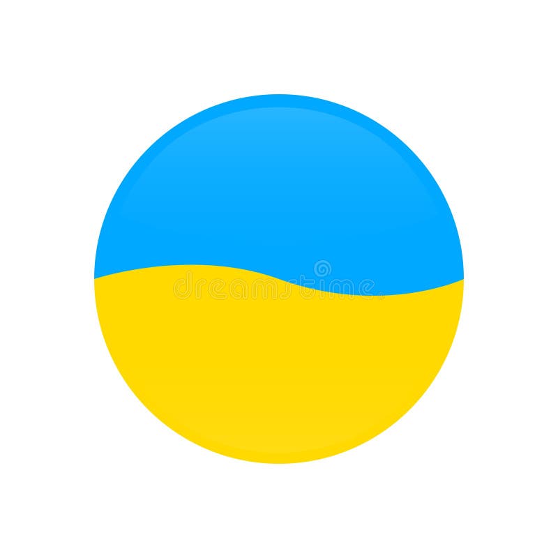 Ukrainian Round Flag. National Ukraine Circular Flag Icon Stock Vector ...