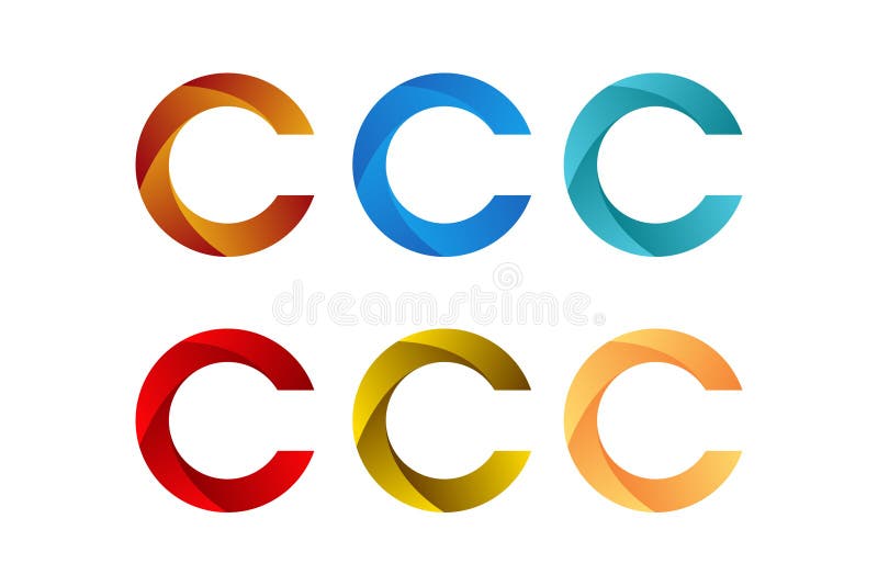 Gradient Letter C Logo Set. Alphabet C Icon Stock Vector - Illustration ...
