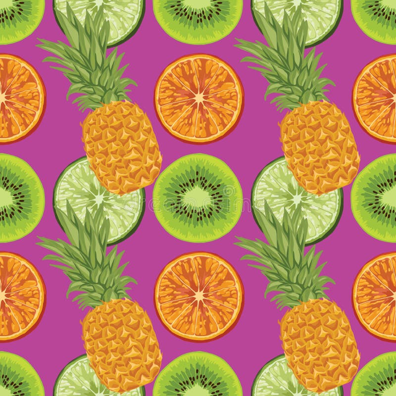 Fruits Drawing Seamless Background Stock Vector - Illustration of ...