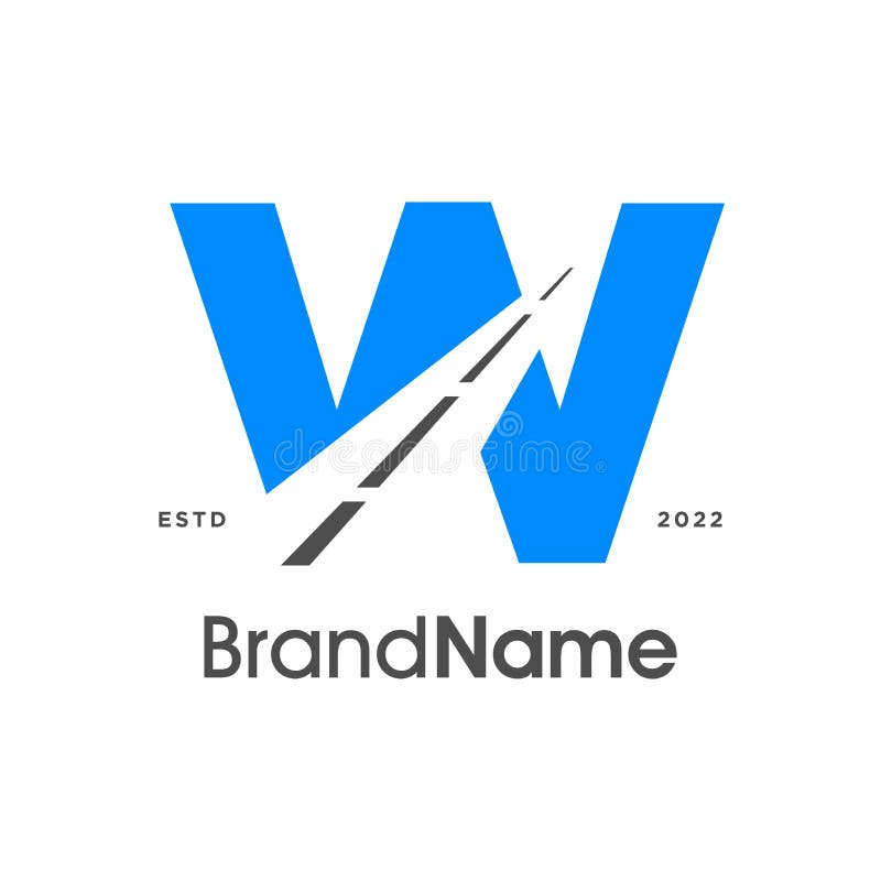 Modern Initial W Road logo stock vector. Illustration of logistics ...