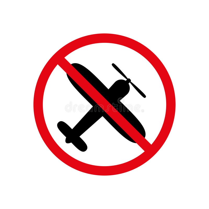 Do Not Fly Icon. Prohibited Stop Airplane Symbol. Closed Sky Sign Stock ...