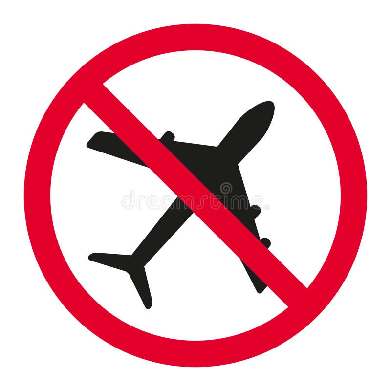 Do Not Fly Icon. Prohibited Stop Airplane Symbol. Closed Sky Sign Stock ...