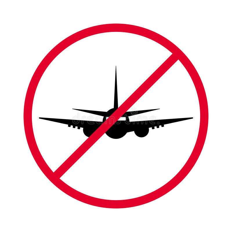 Do Not Fly Icon. Prohibited Stop Airplane Symbol. Closed Sky Sign Stock ...