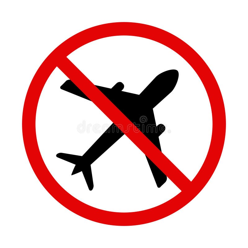 Do Not Fly Icon. Prohibited Stop Airplane Symbol. Closed Sky Sign Stock ...
