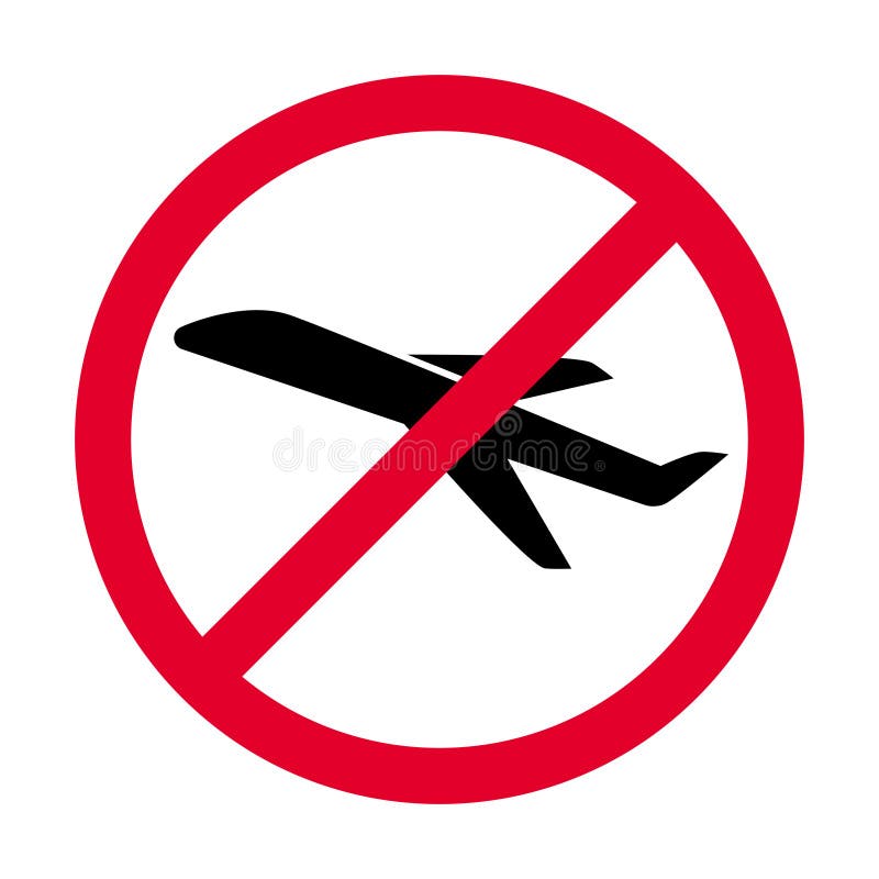 Do Not Fly Icon. Prohibited Stop Airplane Symbol. Closed Sky Sign Stock ...