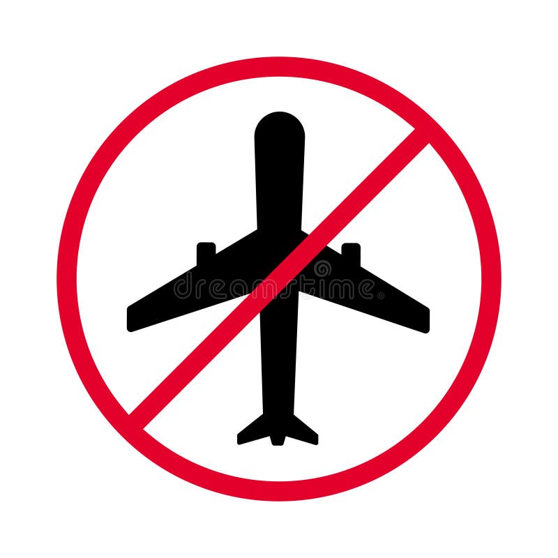 Do Not Fly Icon. Prohibited Stop Airplane Symbol. Closed Sky Sign Stock ...