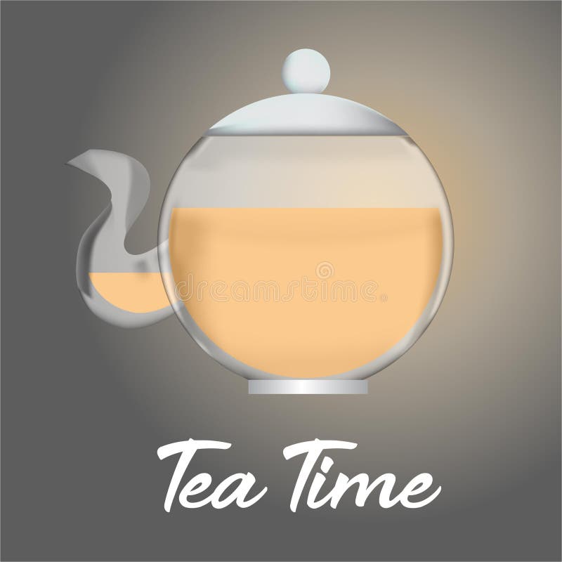 Teapot and Tea Time Sign Vector Illustration Stock Vector ...