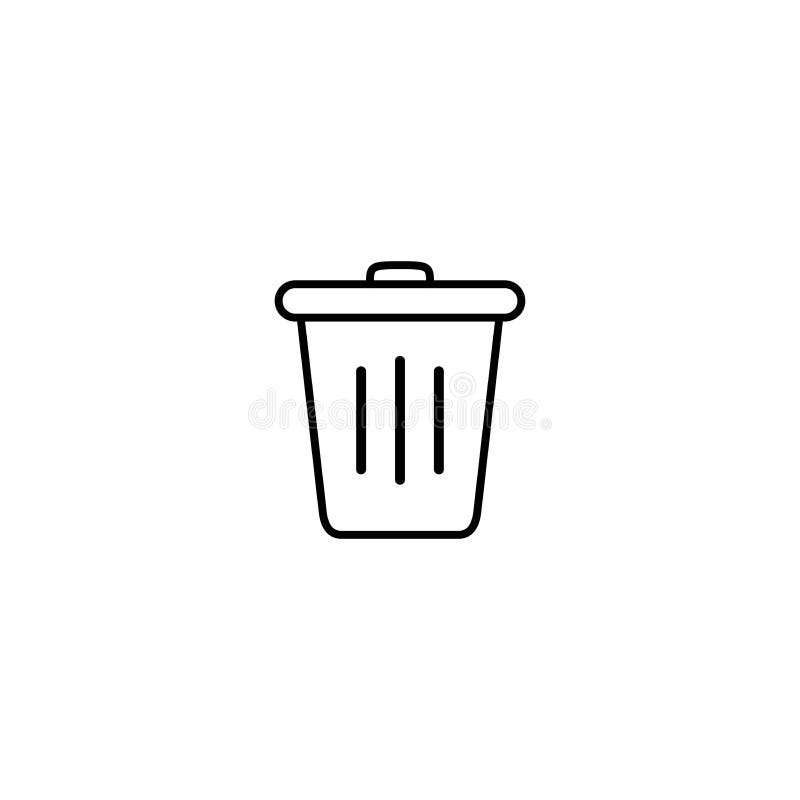 Simple Design Trash Can Icon Stock Illustration - Illustration of waste ...