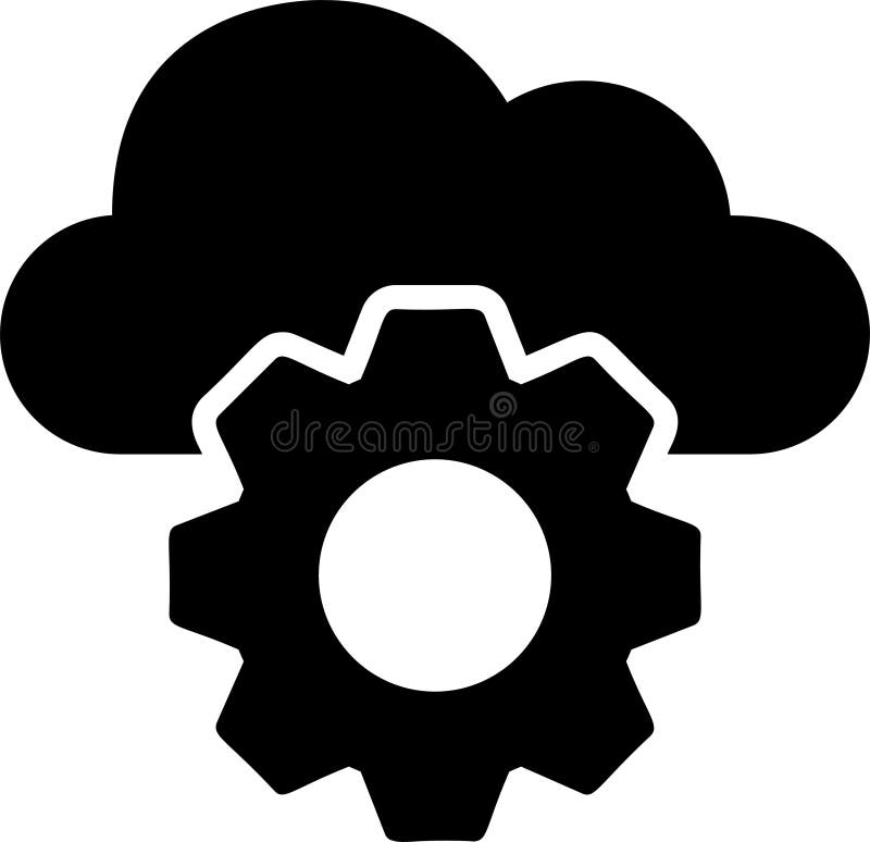 Cloud Settings Icon stock vector. Illustration of print - 242924828