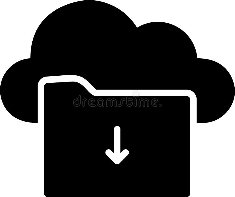 Cloud Folder Icon stock vector. Illustration of blue - 242924839