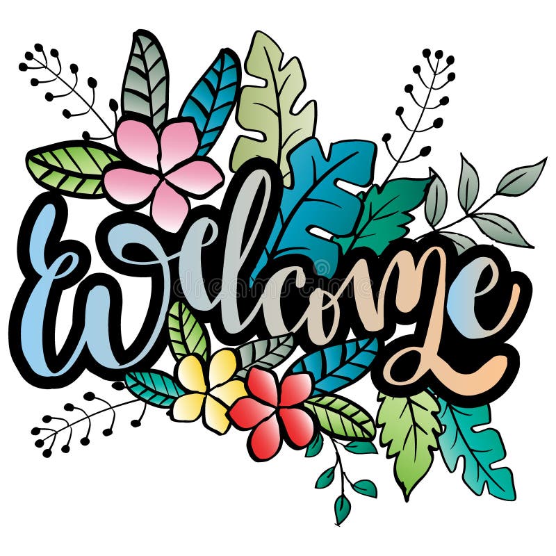 Flower Sign Welcome Word Stock Illustrations – 217 Flower Sign Welcome ...