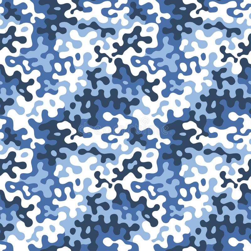 Military Blue Camouflage, Seamless Texture. Camo Pattern for Sporty ...