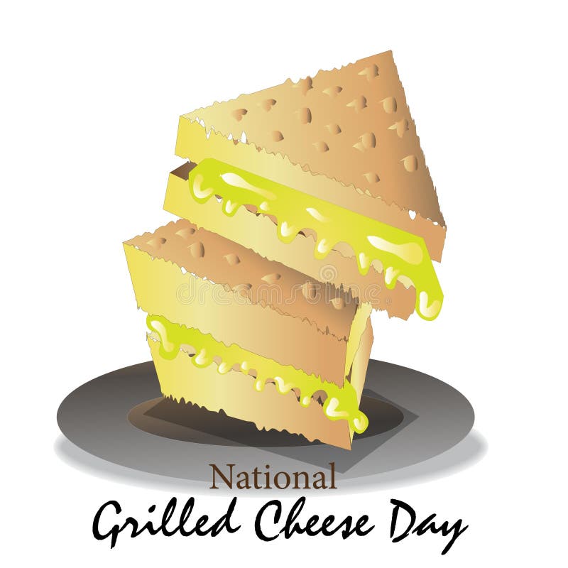 National Grilled Cheese Day Sign and Vector Illustration Stock Vector ...