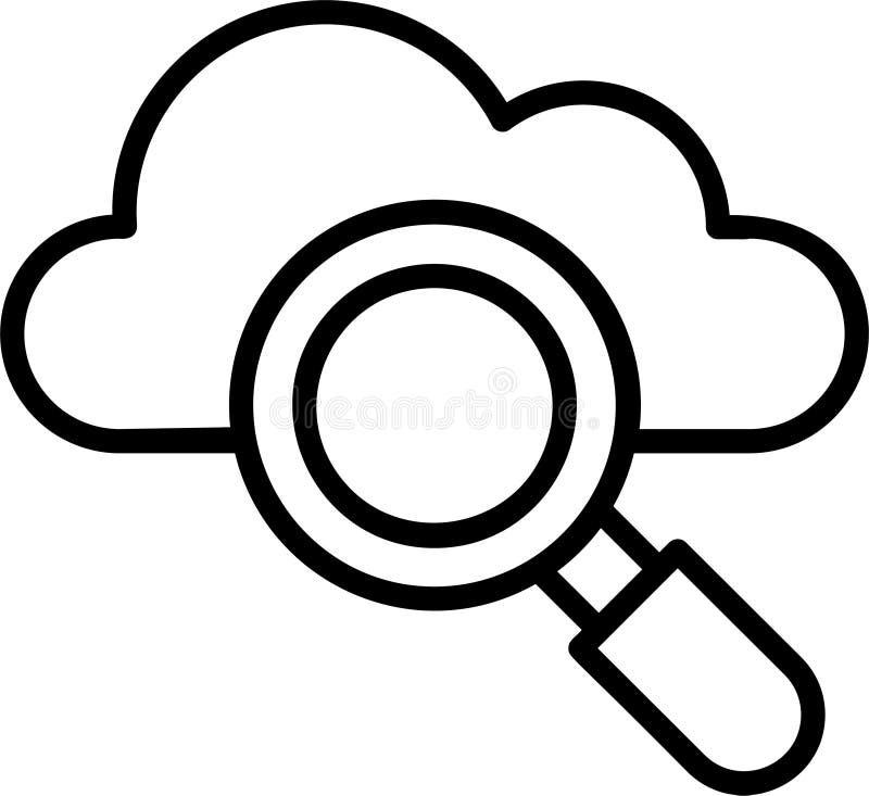Cloud Search Icon stock vector. Illustration of symbol - 242981480