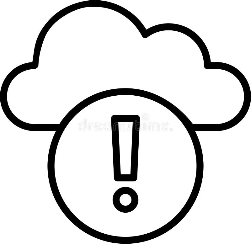 Cloud Data Error Icon stock vector. Illustration of alert - 242982259