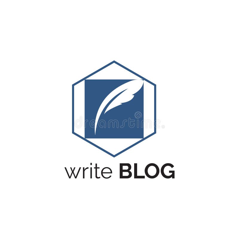 Write Blog Logo Design Template Stock Illustration - Illustration of ...